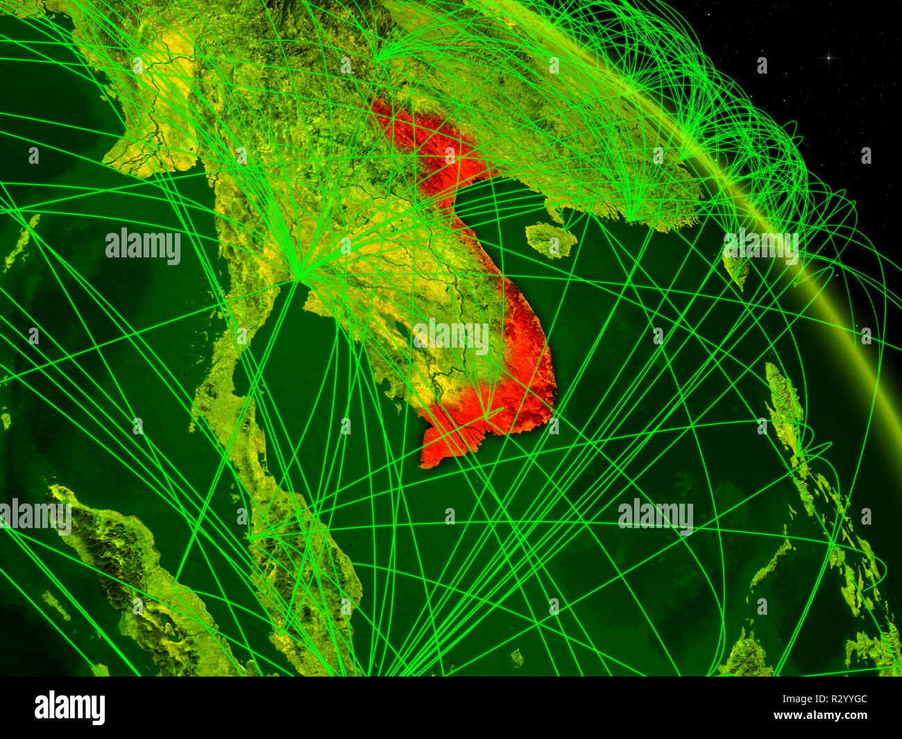 Vietnam communication network map hi-res stock photography and images ...