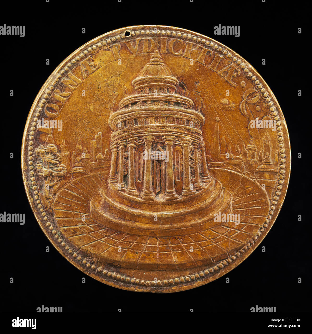 Circular Temple with a City in the Background [reverse]. Dated: 1552 or ...