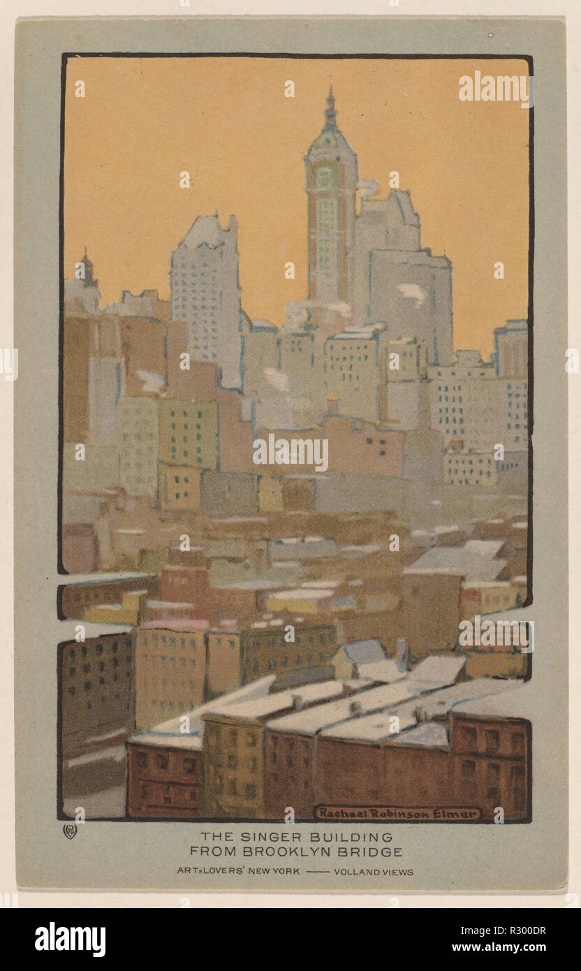 The Singer Building from Brooklyn Bridge. Dated: 1914. Dimensions ...