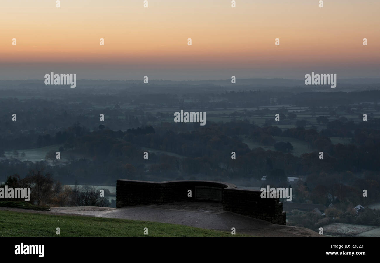 The lookout point at the top of Box Hill in the Surrey Hills, UK Stock ...