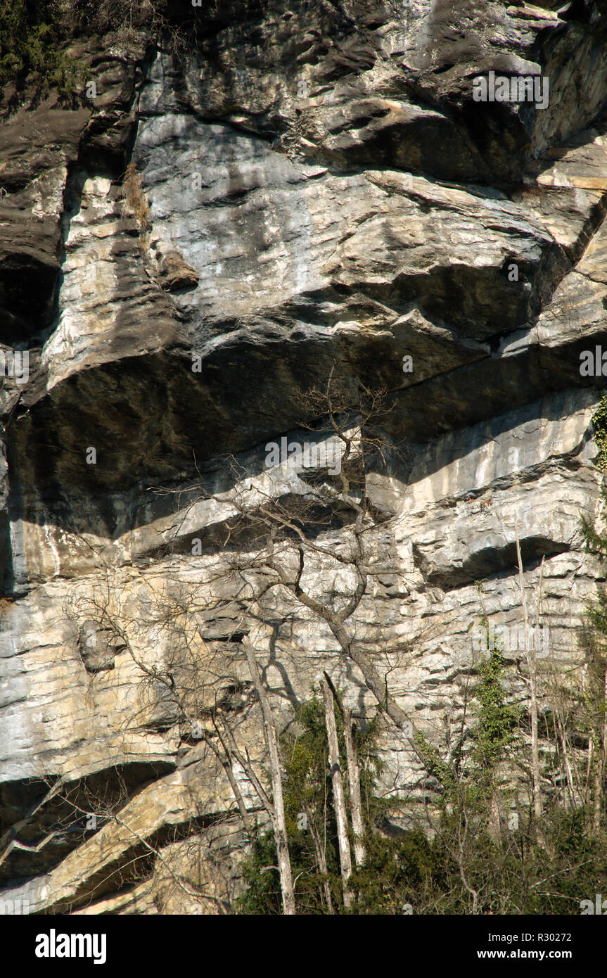 Rugged rock face in Flums, Swiss Alps Stock Photo - Alamy