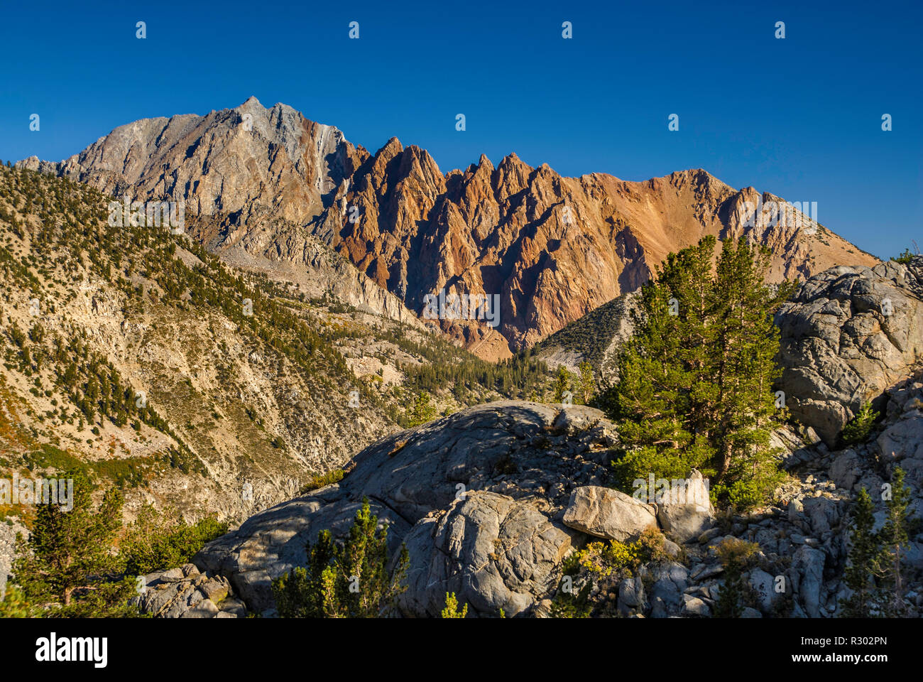 Mount Emerson and Piute Crags, seen from Blue Lake area in Sabrina ...