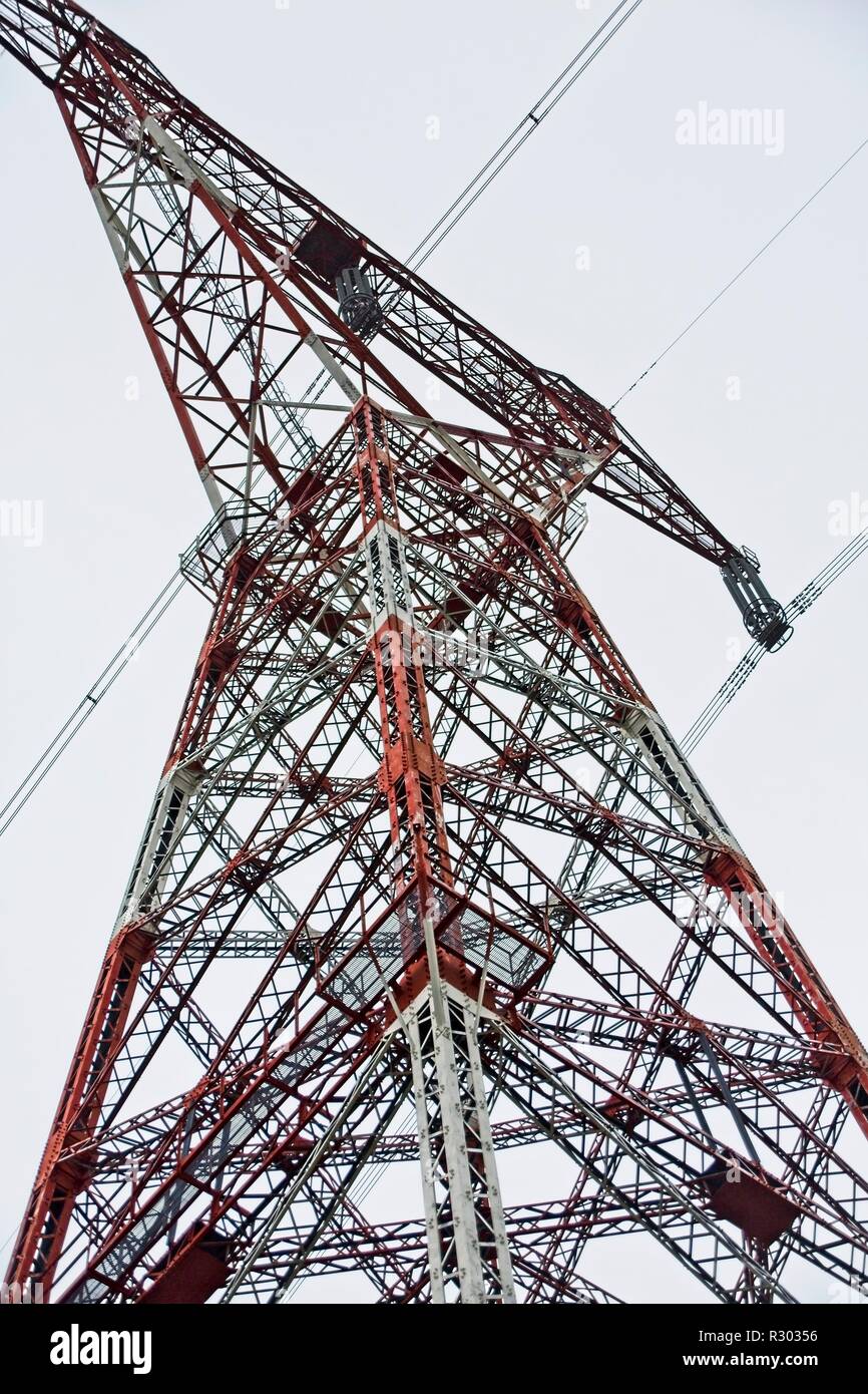 High Power Pylon in Saguenay, Quebec, Canada Stock Photo - Alamy