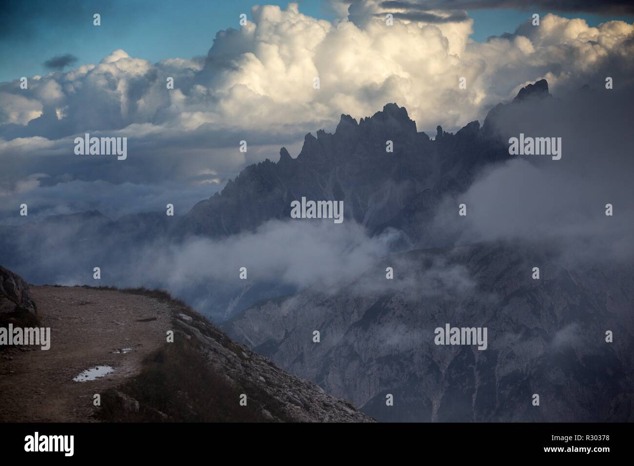 High mountain cliffs in the Dolomites at dawn Stock Photo - Alamy