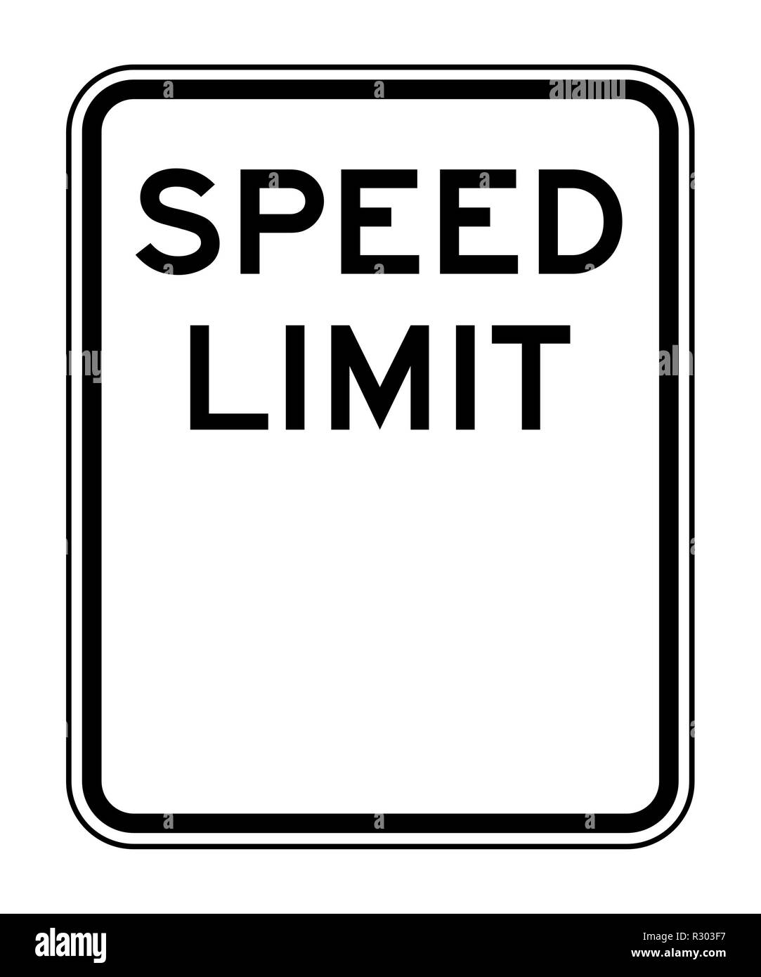 Speed limit warning sign Black and White Stock Photos & Images - Alamy