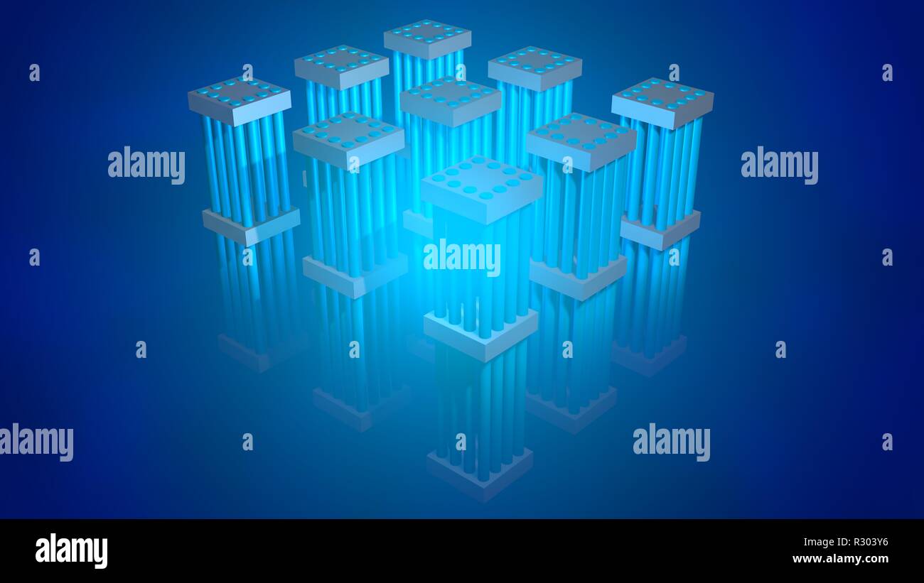 Nuclear fuel rods. 3d Render Stock Photo - Alamy