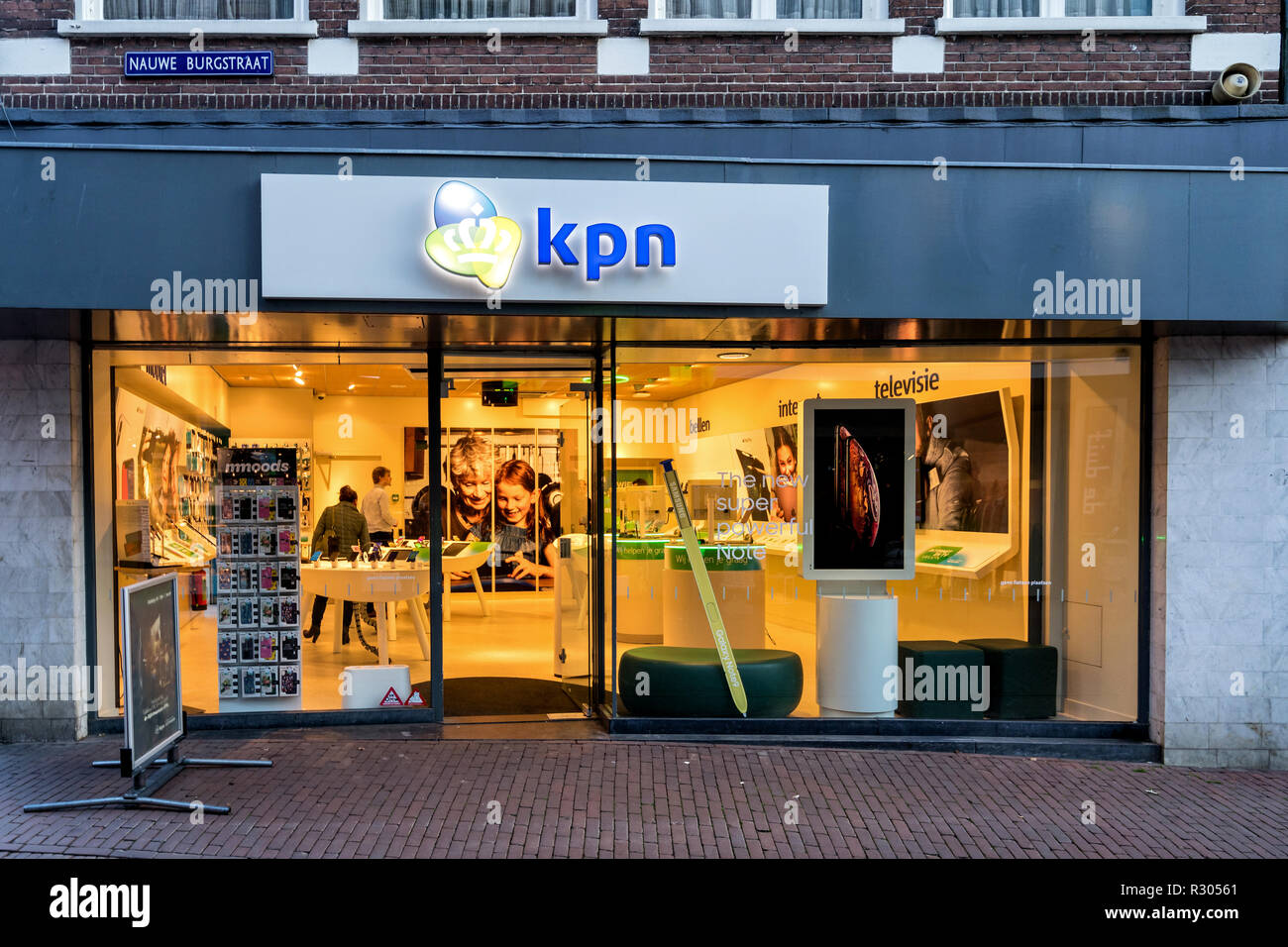 KPN store in Sneek, the Netherlands. KPN is a Dutch landline and mobile ...