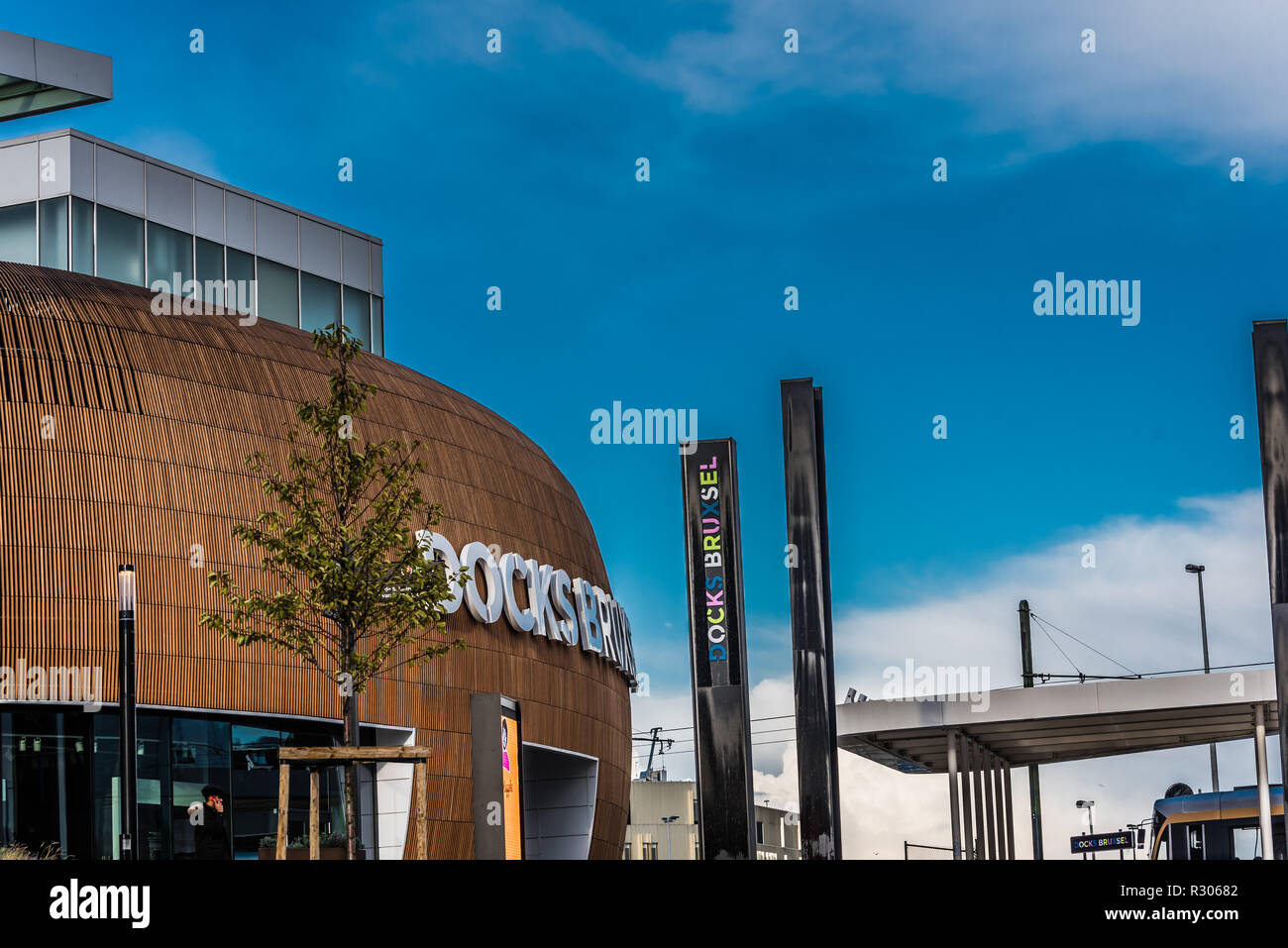 View over the new Docks Bruxsel shopping mall in Brussels, belgium ...