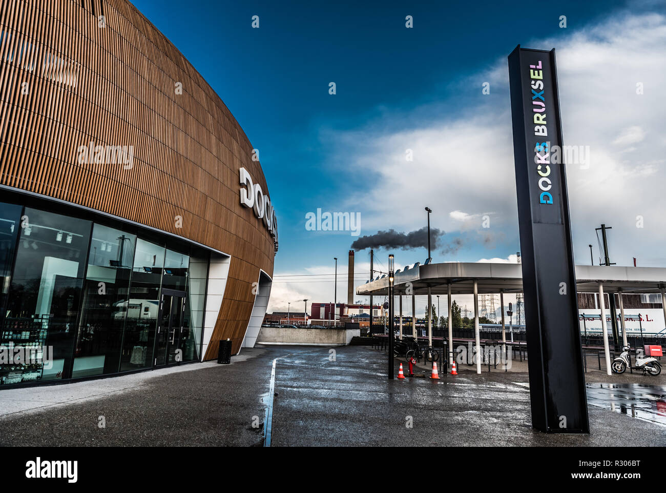 View over the new Docks Bruxsel shopping mall in Brussels, belgium ...