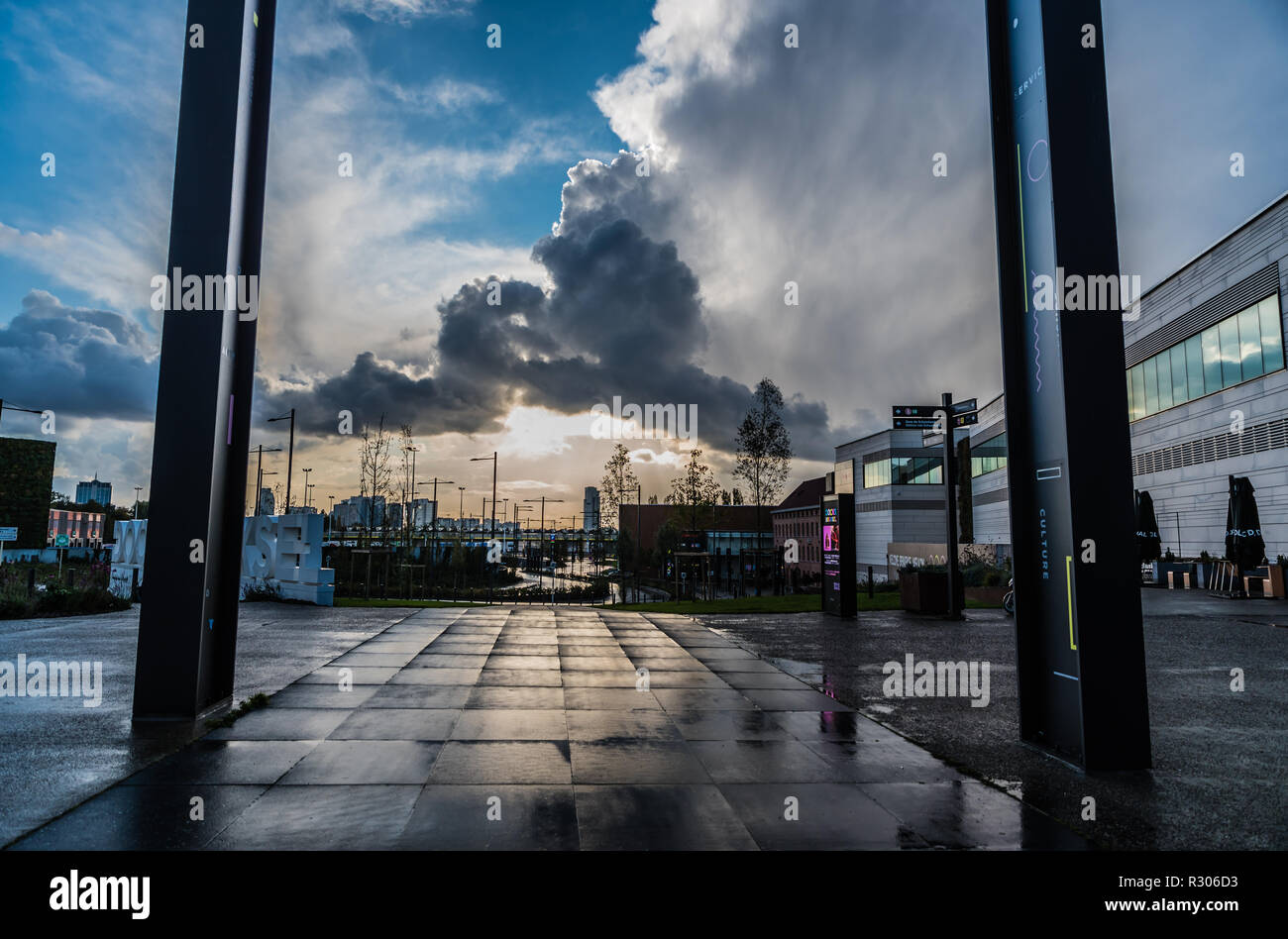 View over the new Docks Bruxsel shopping mall in Brussels, belgium ...