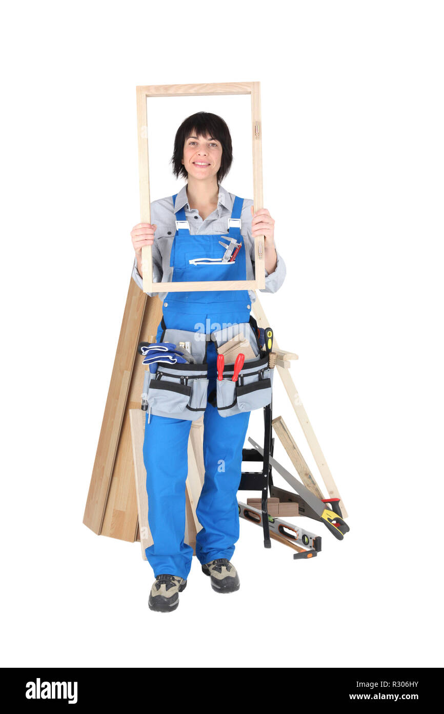 Woman mounting Cut Out Stock Images & Pictures - Alamy