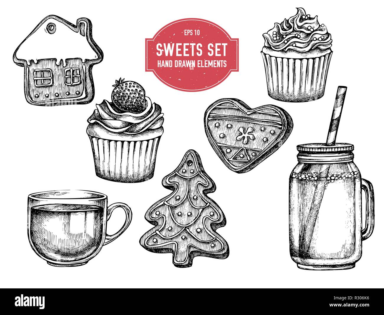 Sweet gingerbread cake jam Stock Vector Images - Alamy