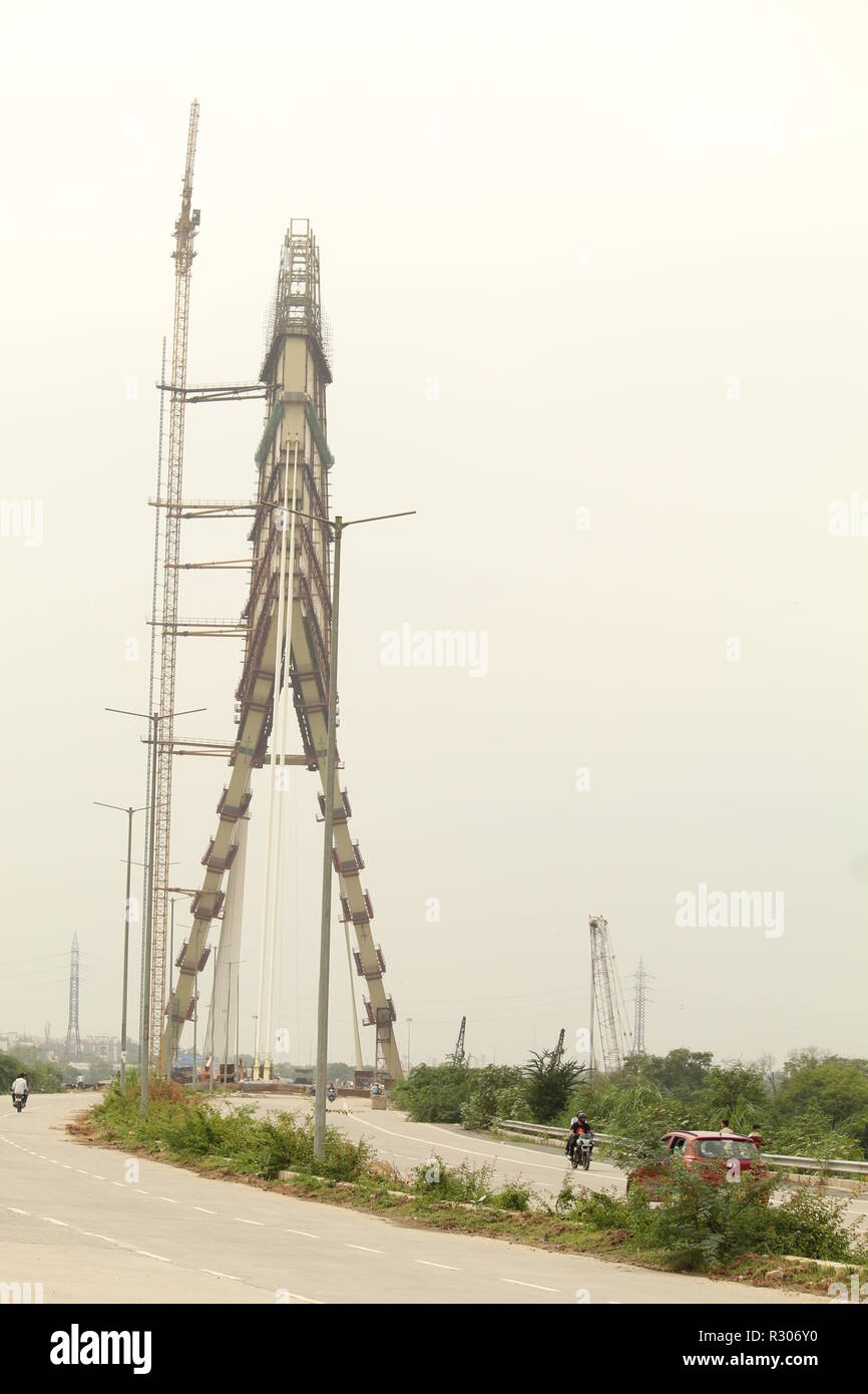 delhi signature bridge india Stock Photo - Alamy