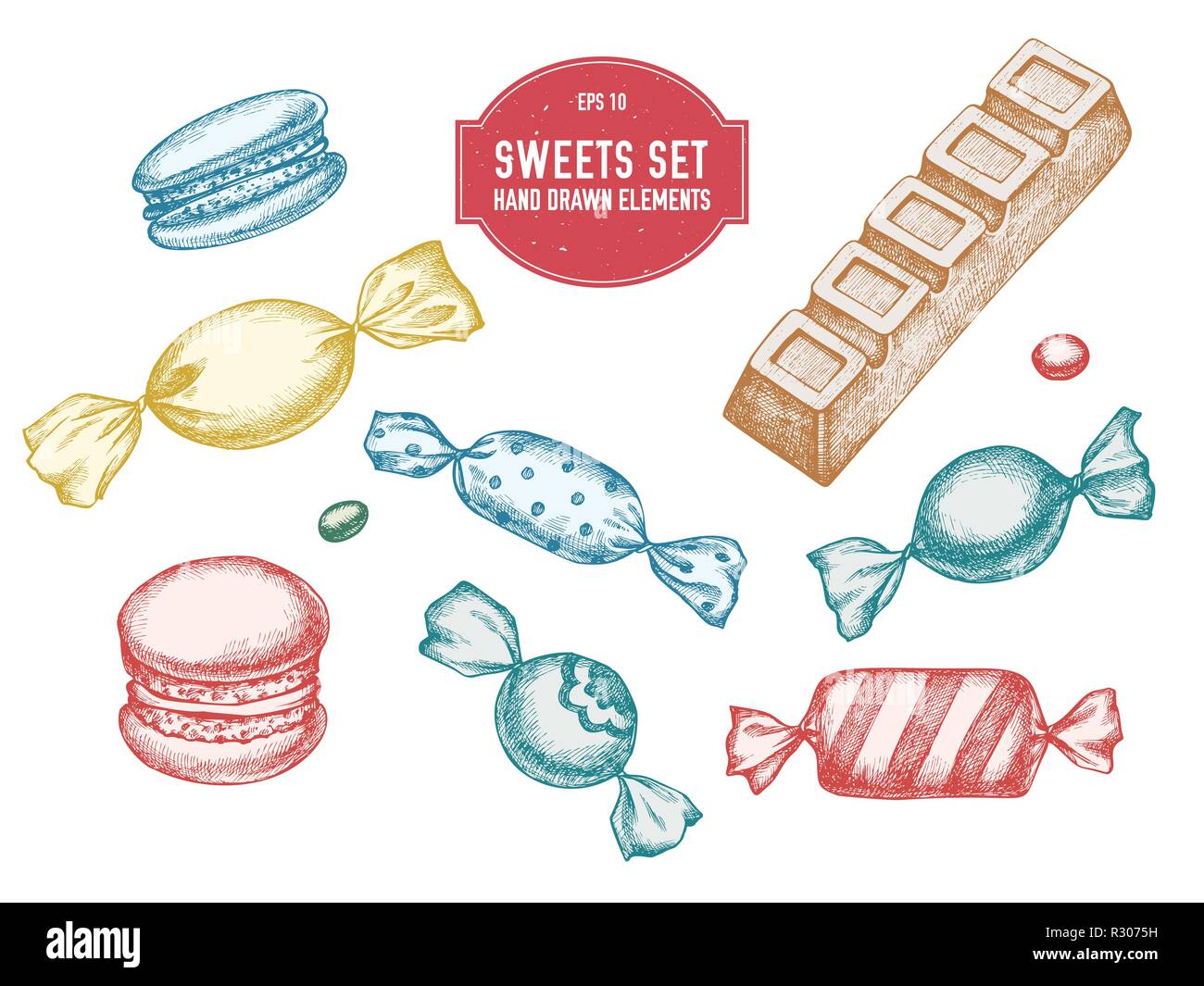 Chocolate macaron Stock Vector Images - Alamy