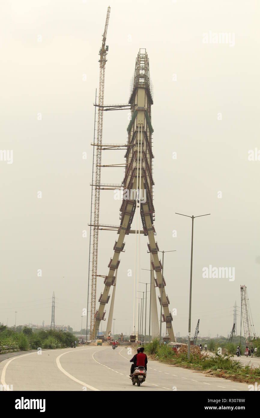 signature bridge delhi Stock Photo - Alamy