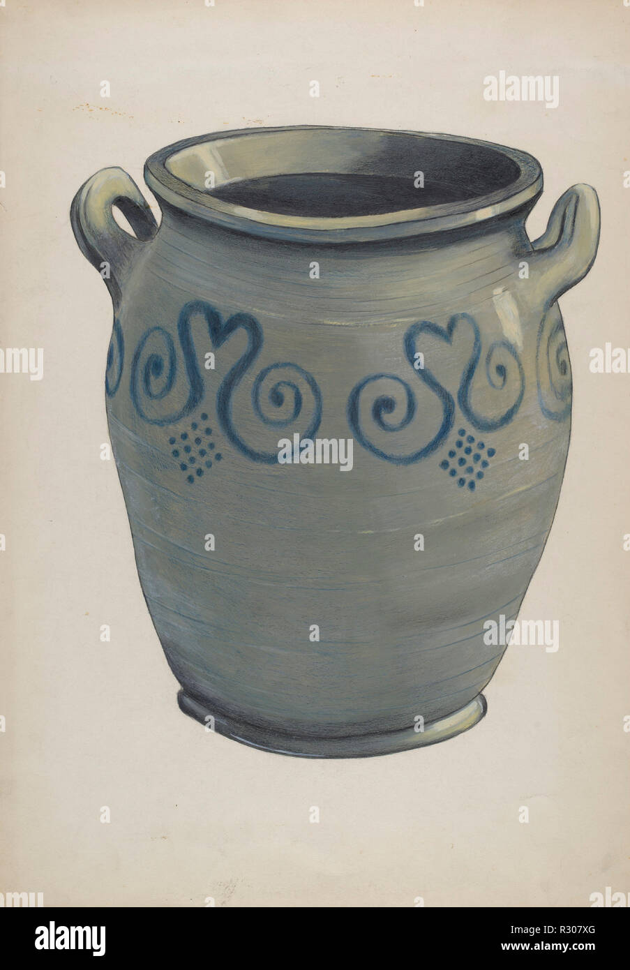 Stoneware Crock. Dated: c. 1936. Dimensions: overall: 52.7 x 37 cm (20 ...
