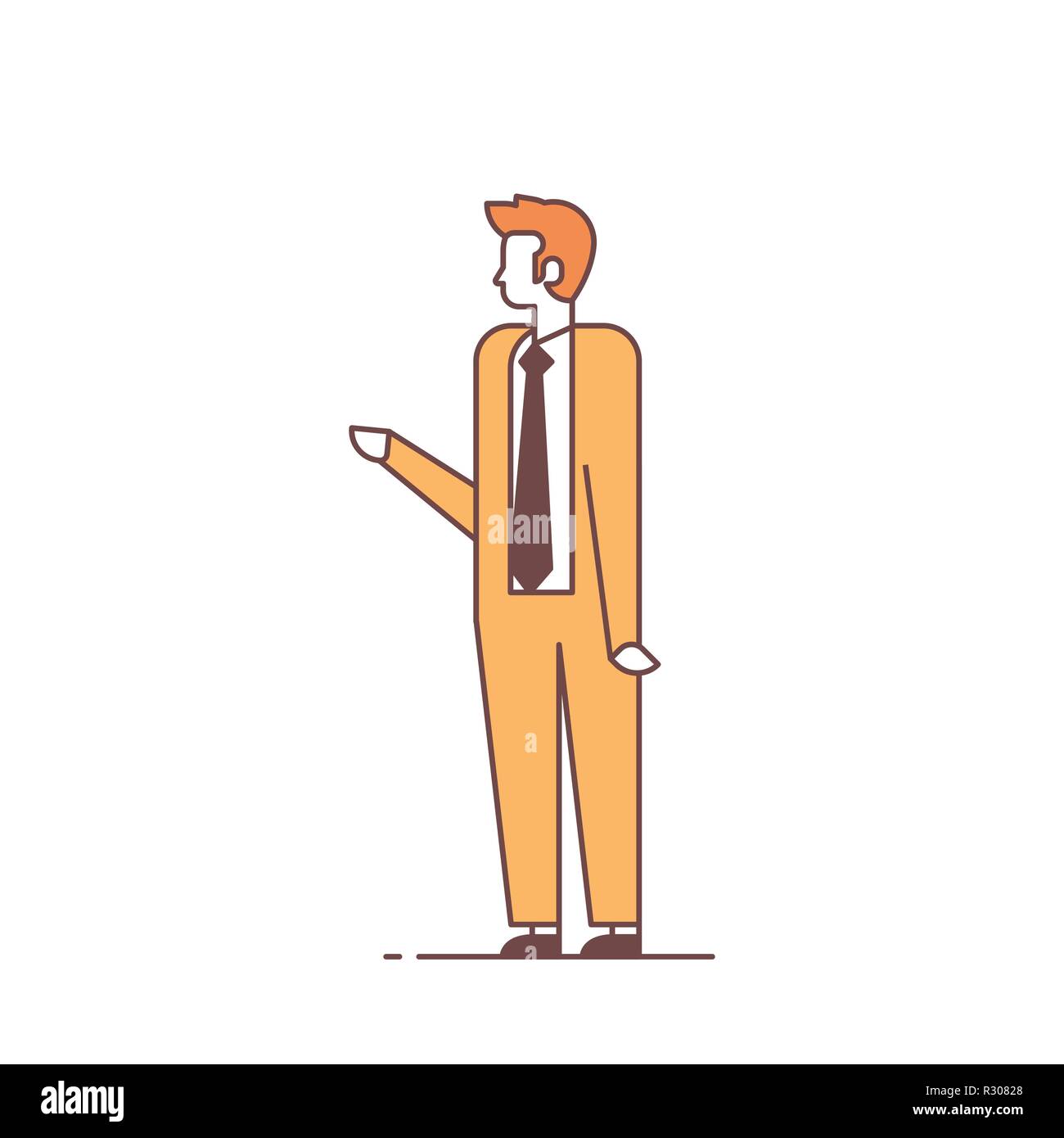 businessman standing pose pointing something business man office worker ...