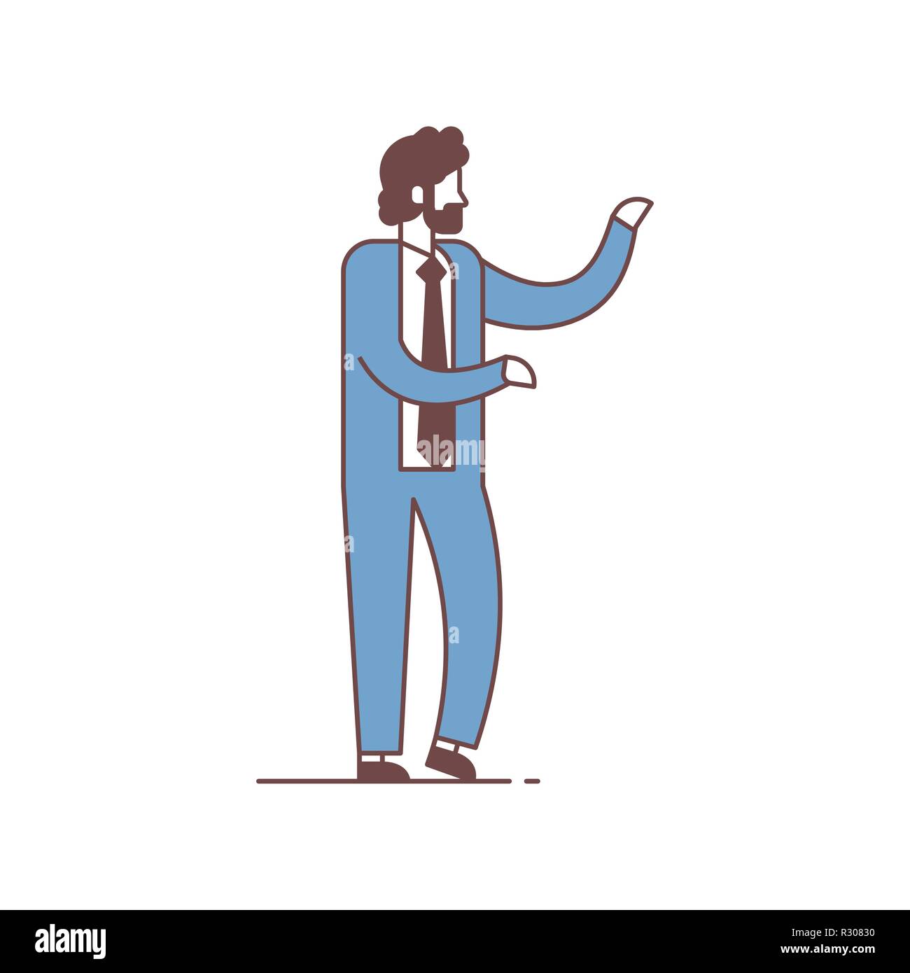 businessman standing pose pointing something business man office worker ...