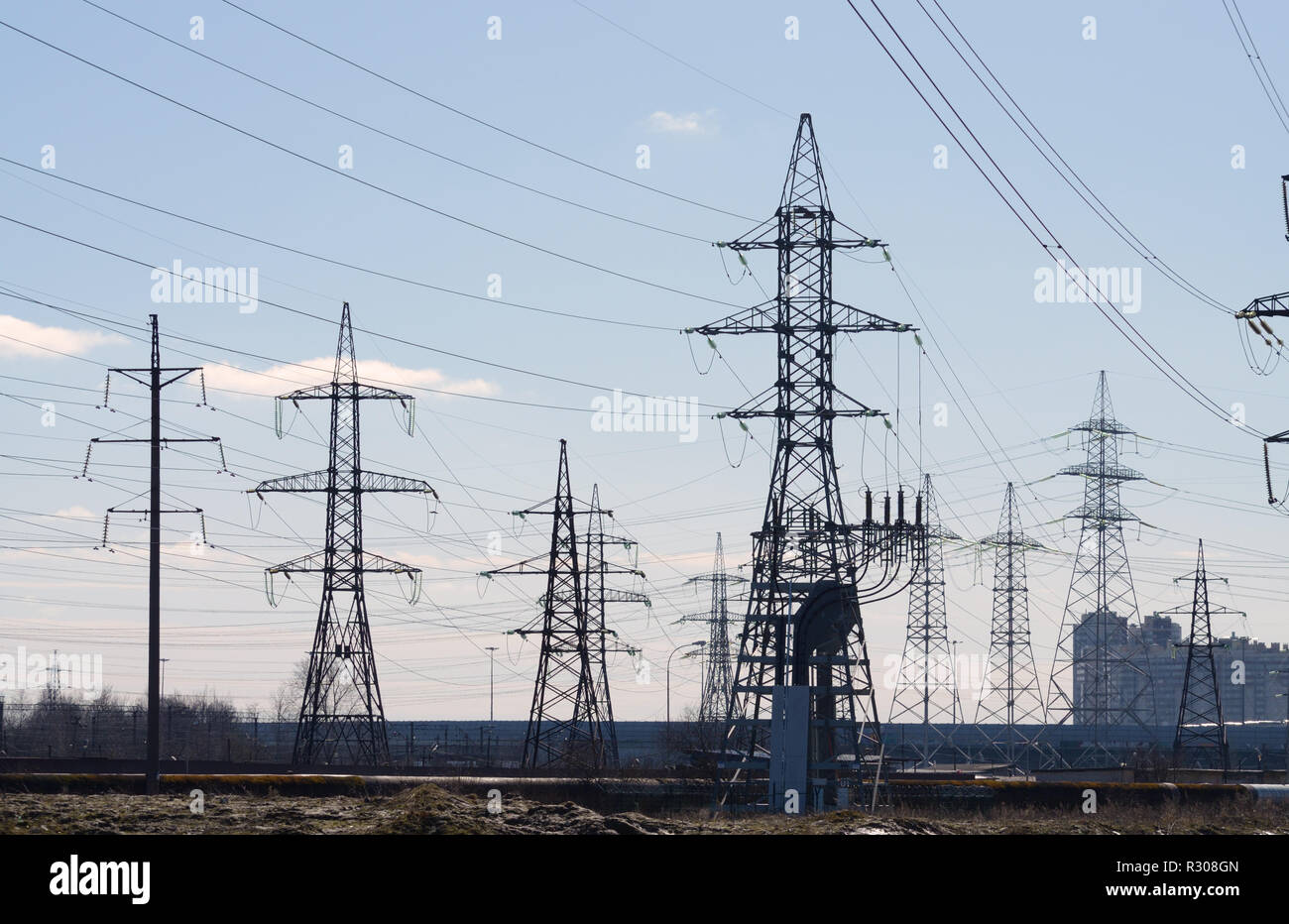 Electric current transmission line.Designed for power transmission.It ...