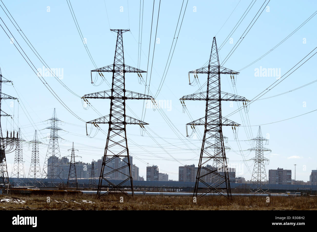 Electric current transmission line.Designed for power transmission.It ...