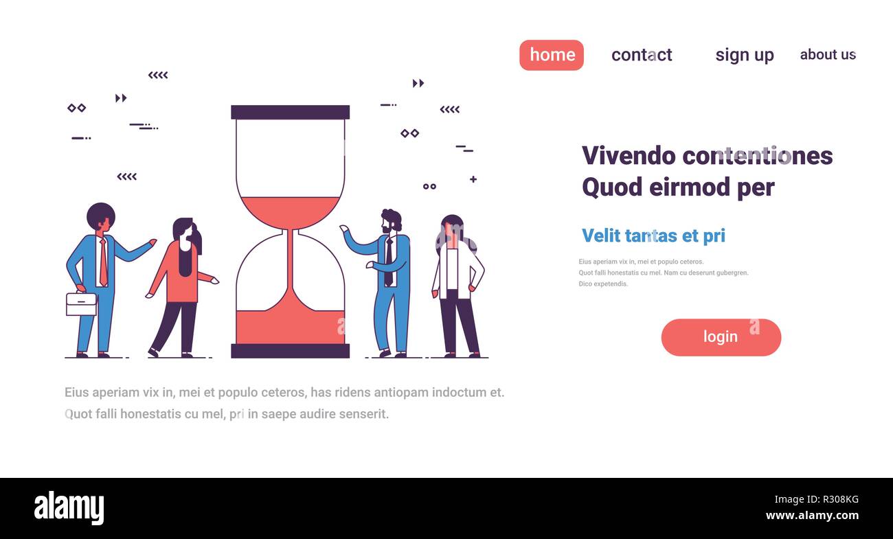 business people near sand clock time management concept successful ...