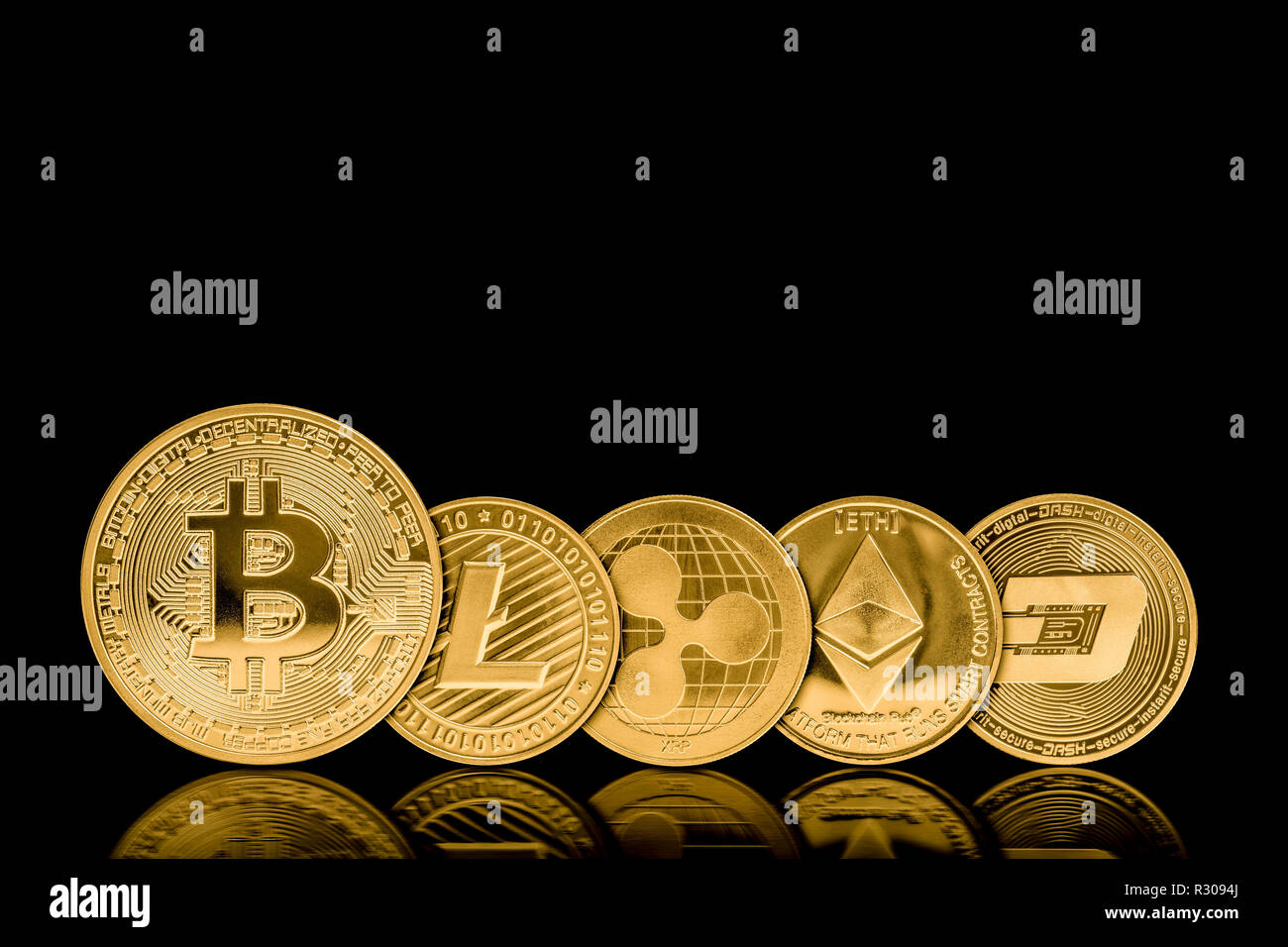 crypto currency golden metal coins on black background Stock Photo - Alamy crypto currency golden metal coins on black background Stock Photo - Alamy