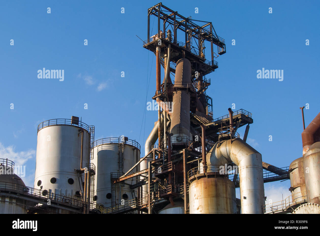 Arbed, steelworks, Metallurgie, pipes, factory, Luxemburg Stock Photo ...