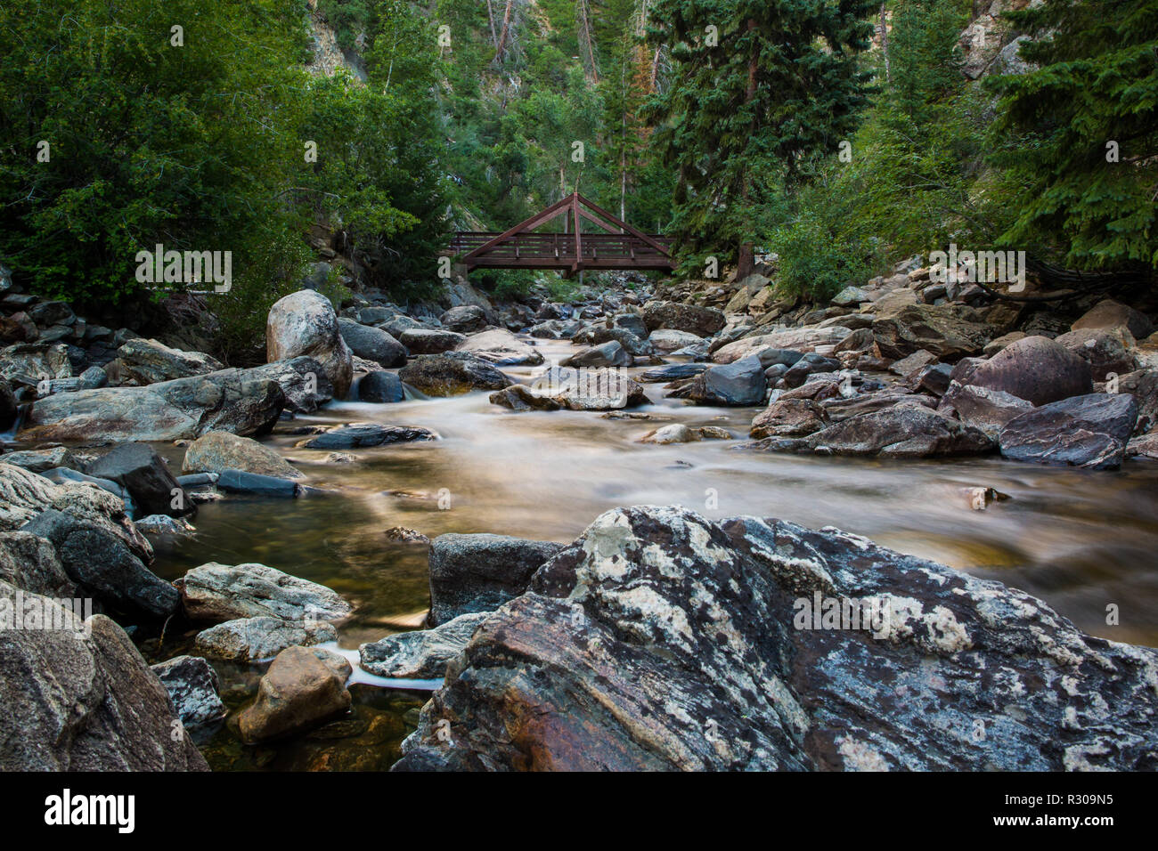 A View of the Bridge that crosses the Creek at Fish Creek Falls in ...