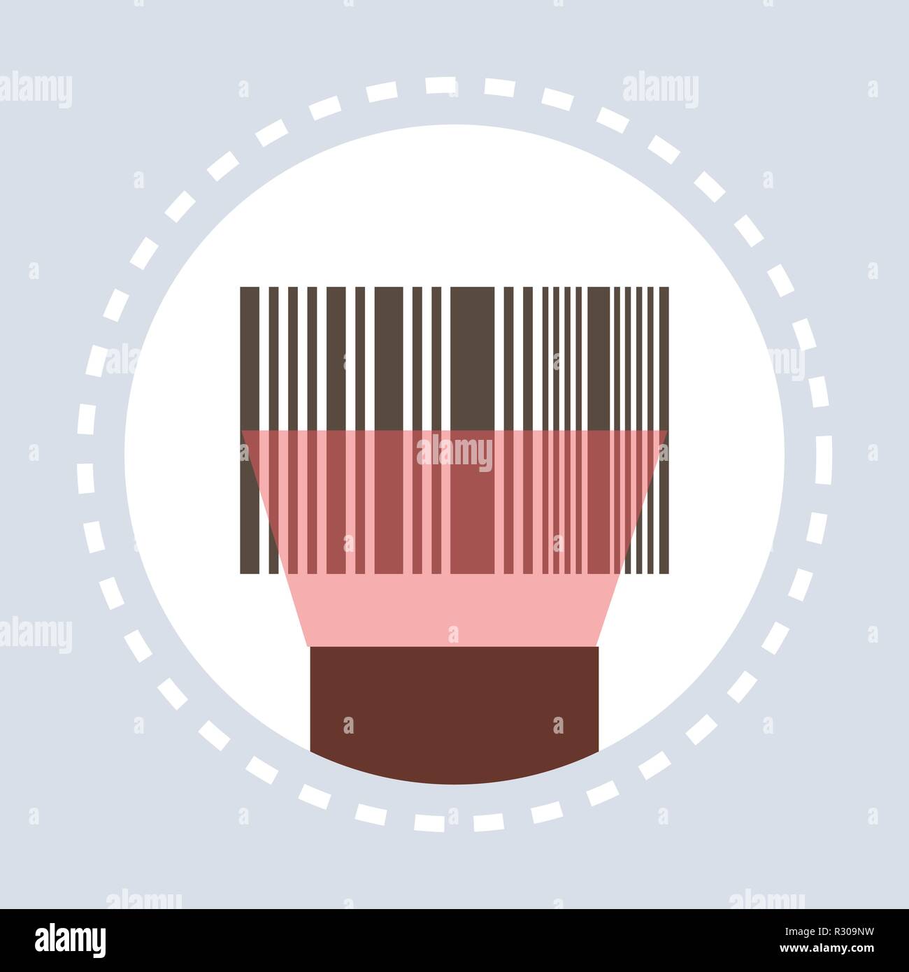 barcode scanning equipment shopping icon concept flat Stock Vector ...