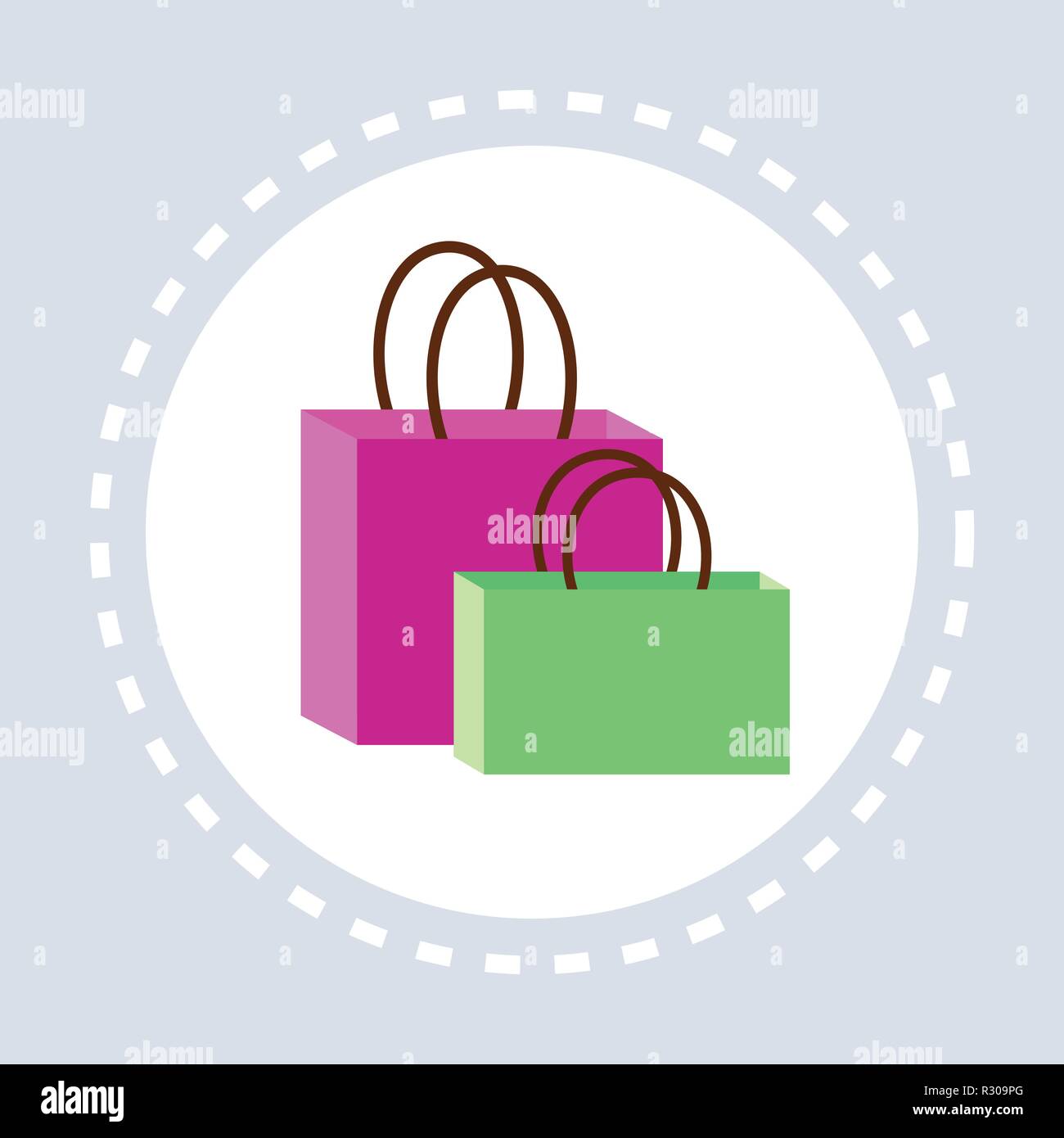 paper bag package shopping icon concept flat Stock Vector Image & Art ...