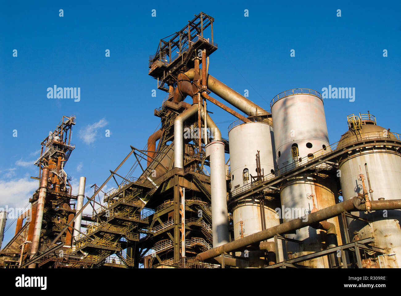 Arbed, steelworks, Metallurgie, pipes, factory, Luxemburg Stock Photo ...
