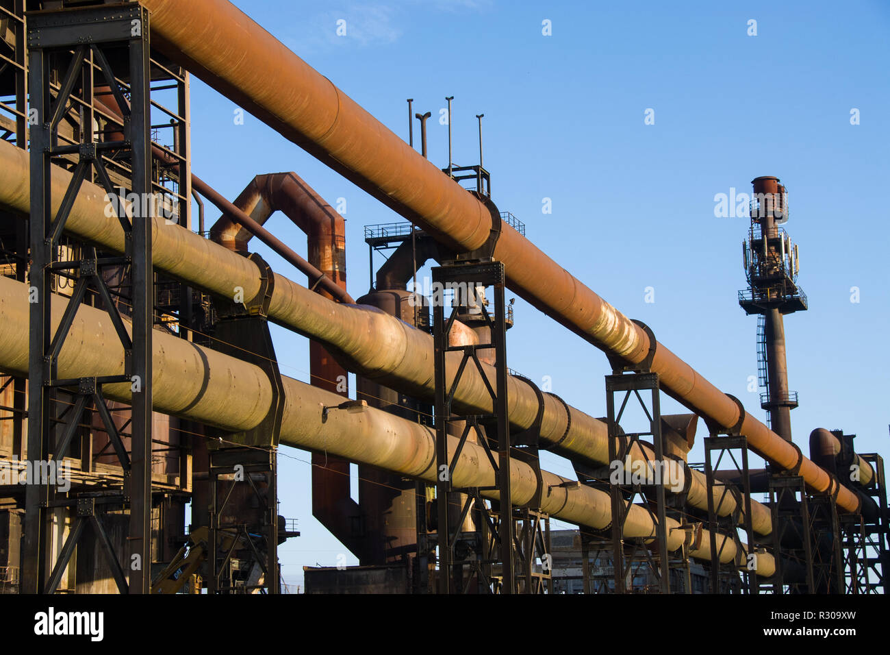 Arbed, steelworks, Metallurgie, pipes, factory, Luxemburg Stock Photo ...
