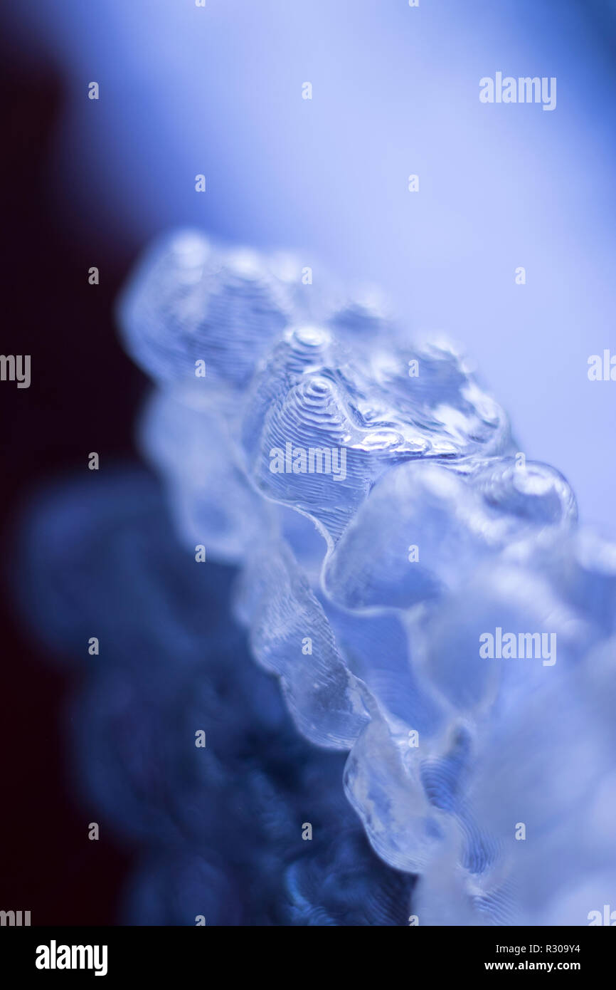 Invisible dental teeth aligners brackets used to align each tooth in ...