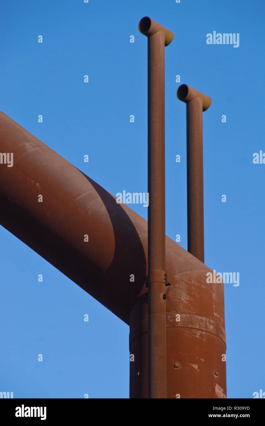 Arbed, steelworks, Metallurgie, pipes, factory, Luxemburg Stock Photo ...