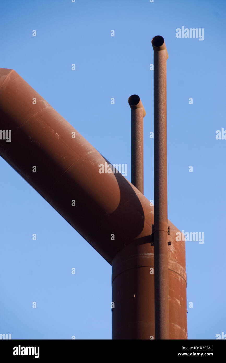 Arbed, steelworks, Metallurgie, pipes, factory, Luxemburg Stock Photo ...