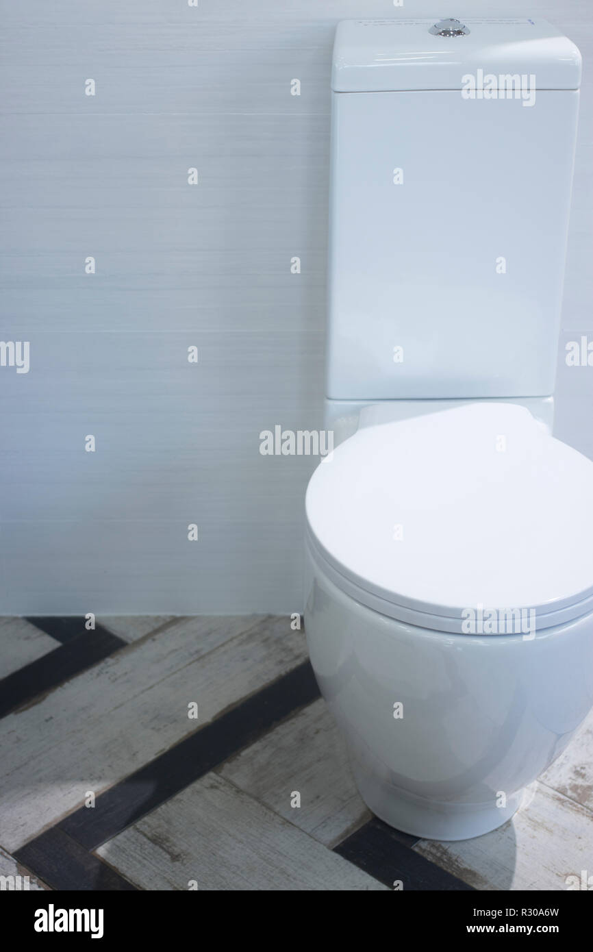 Bathroom showroom display of new design option for toilet home building ...