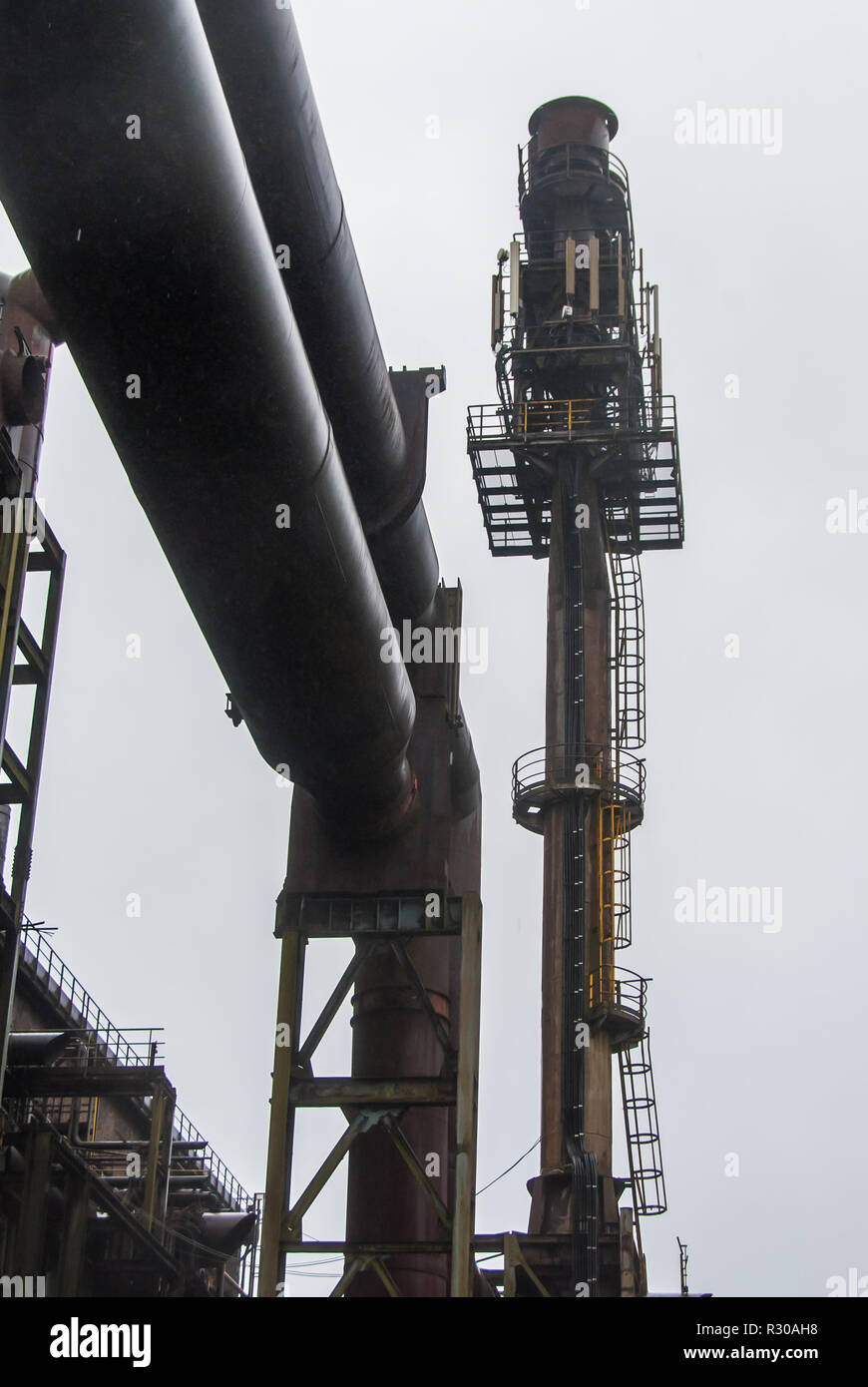 Arbed, steelworks, Metallurgie, pipes, factory, Luxemburg Stock Photo ...