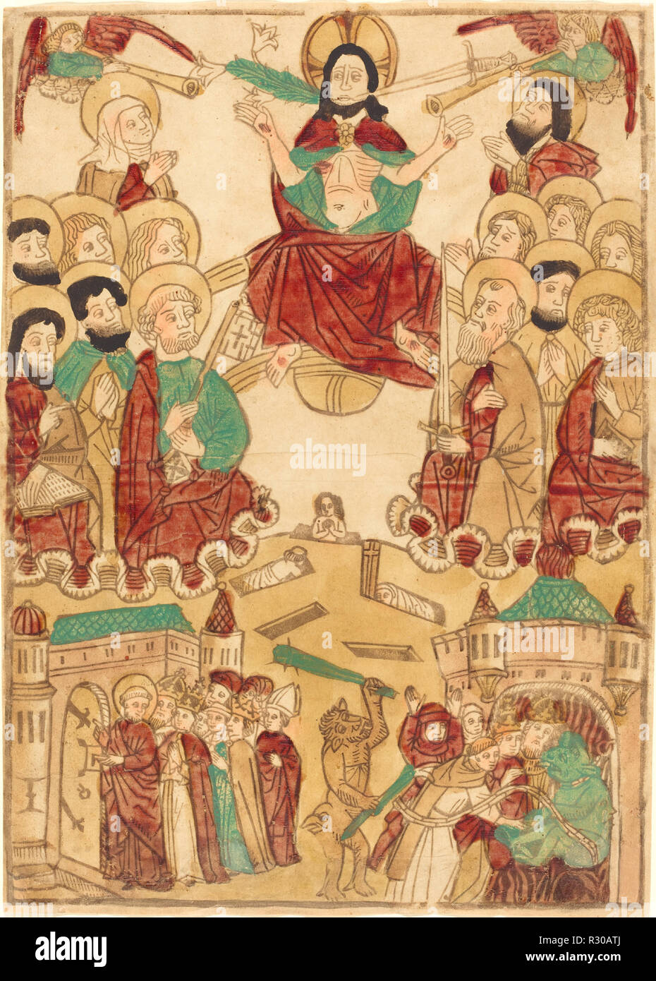 The Last Judgment with the Apostles. Dated: c. 1460. Medium: woodcut ...