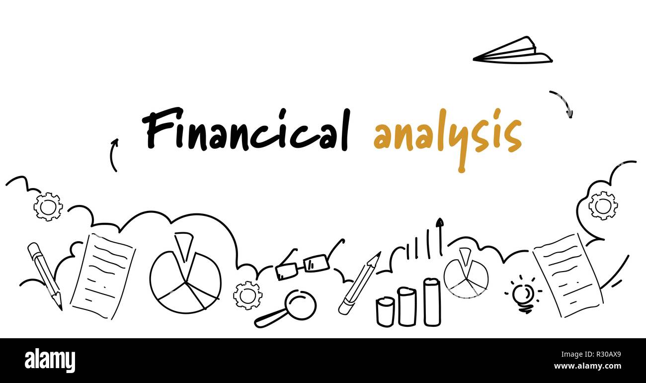 business data report financial analysis concept sketch doodle ...
