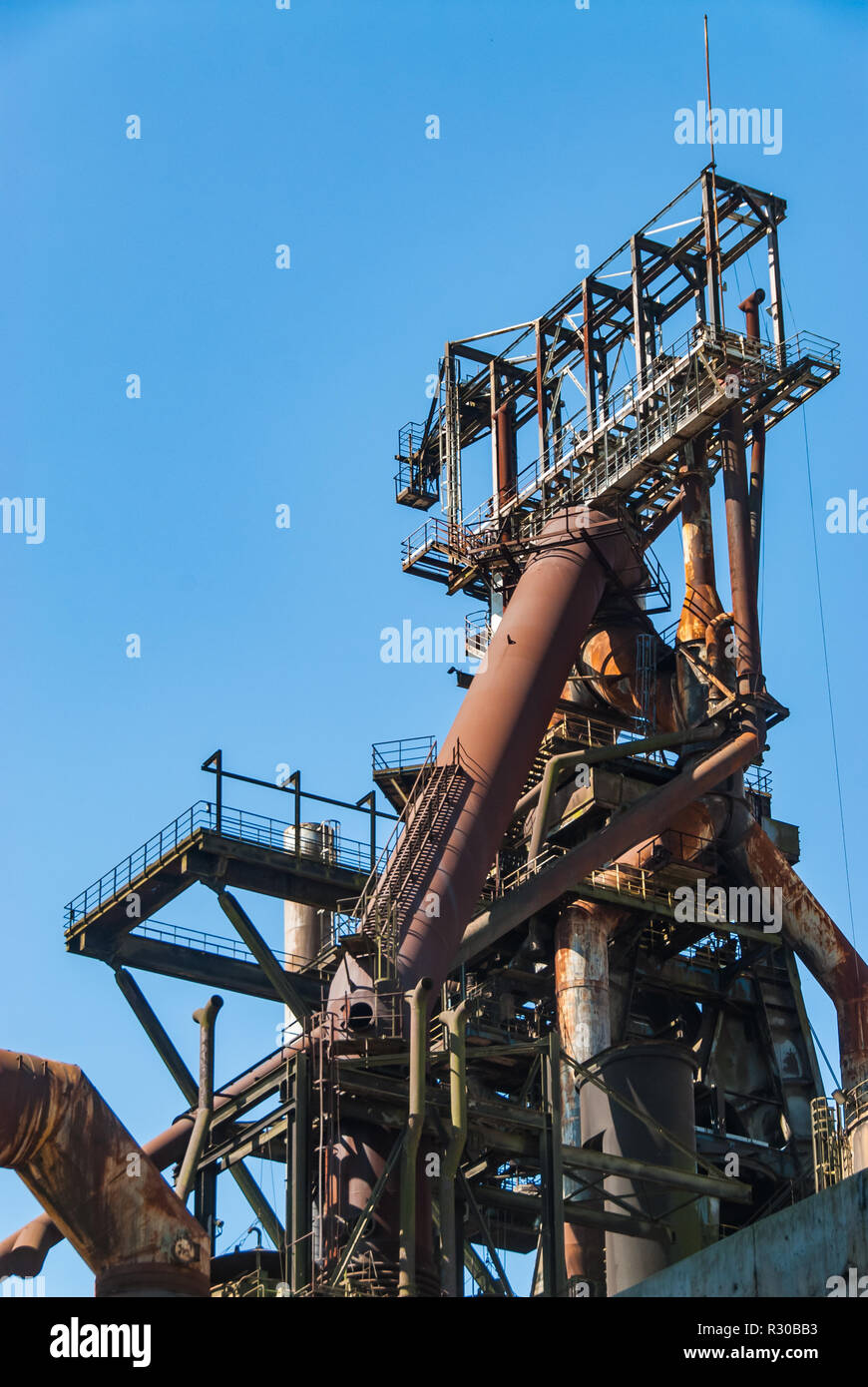 Arbed, steelworks, Metallurgie, pipes, factory, Luxemburg Stock Photo ...