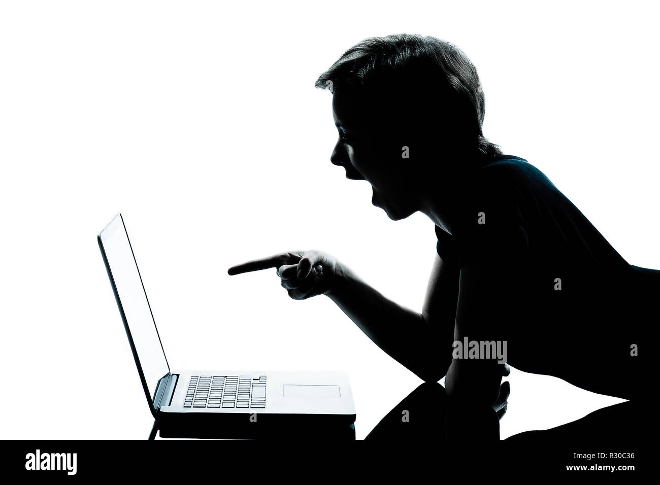 Boy side profile screaming hi-res stock photography and images - Alamy