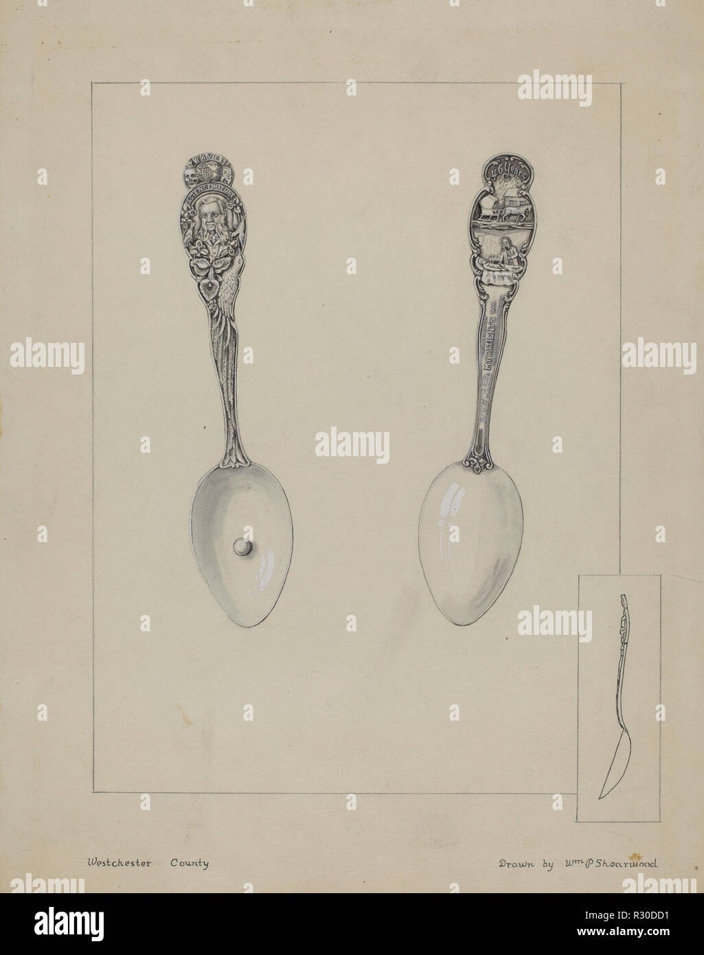 Pen and ink gouache and graphite on paperboard hi-res stock photography ...