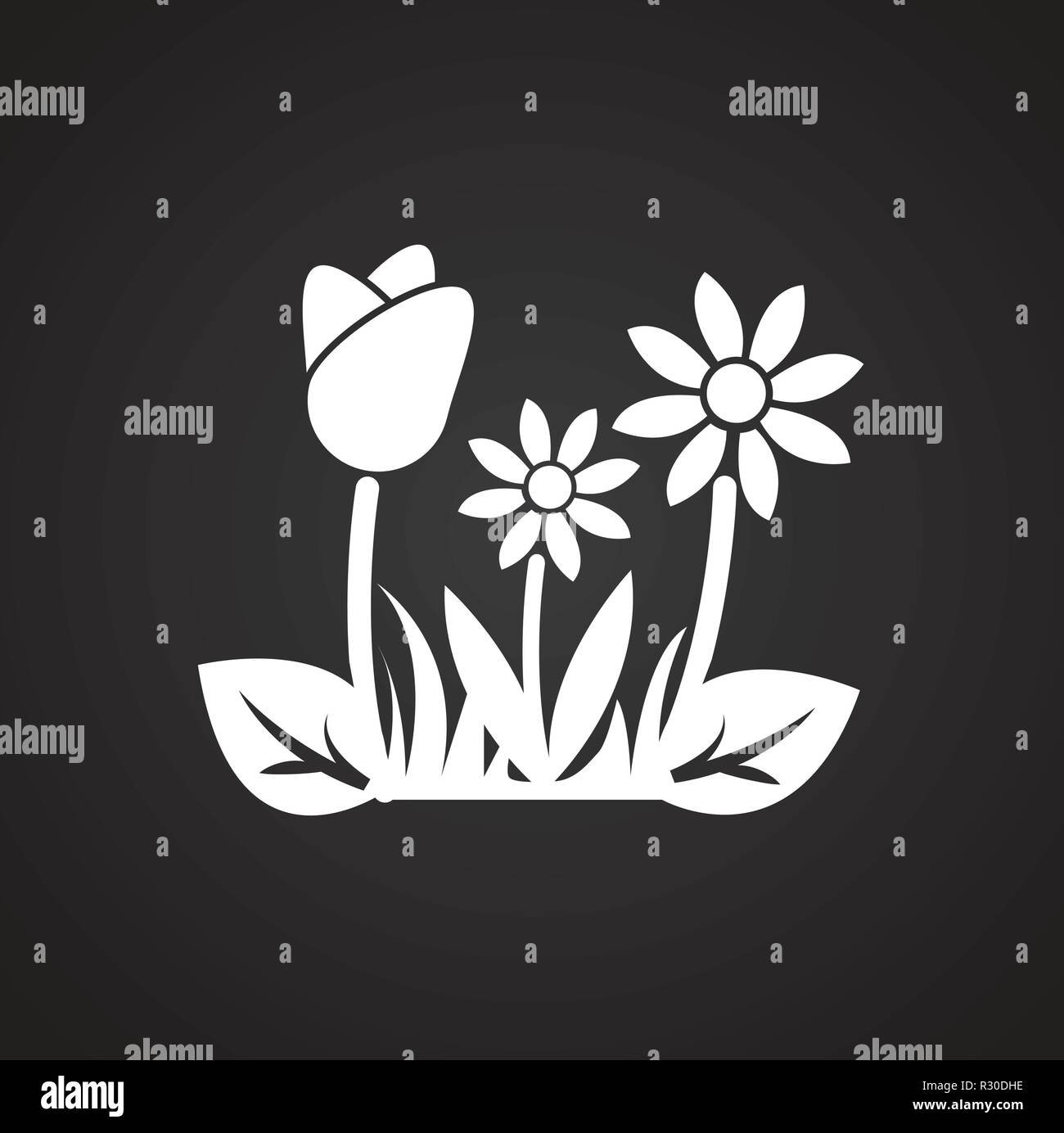 Spring flower on black background Stock Vector Image & Art - Alamy