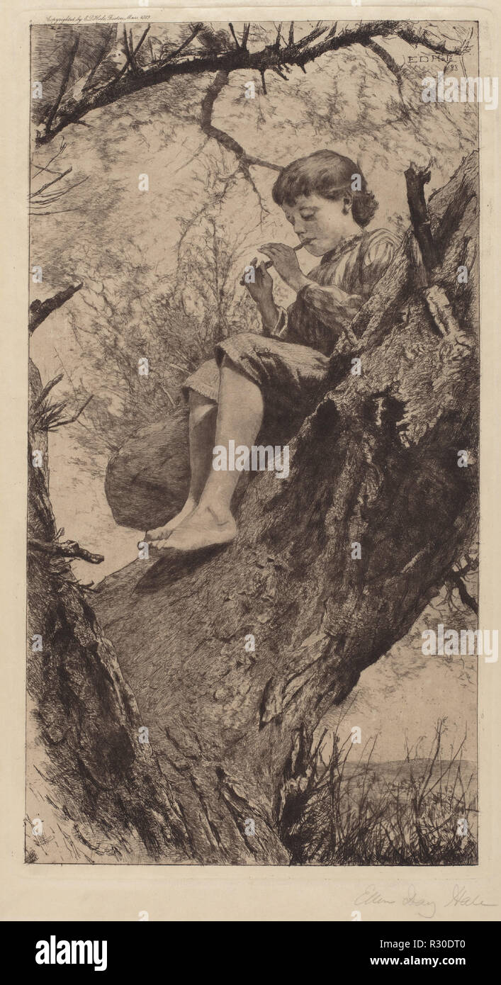 The Willow Whistle. Dated: 1888. Dimensions: plate: 391 x 215 mm image ...