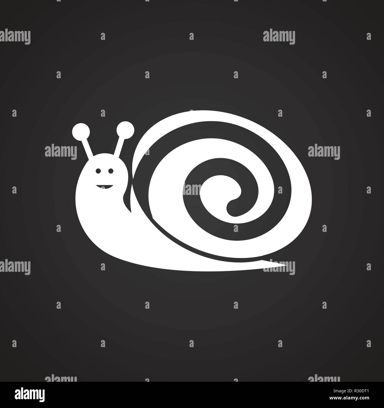 Snail on black background icon Stock Vector Image & Art - Alamy