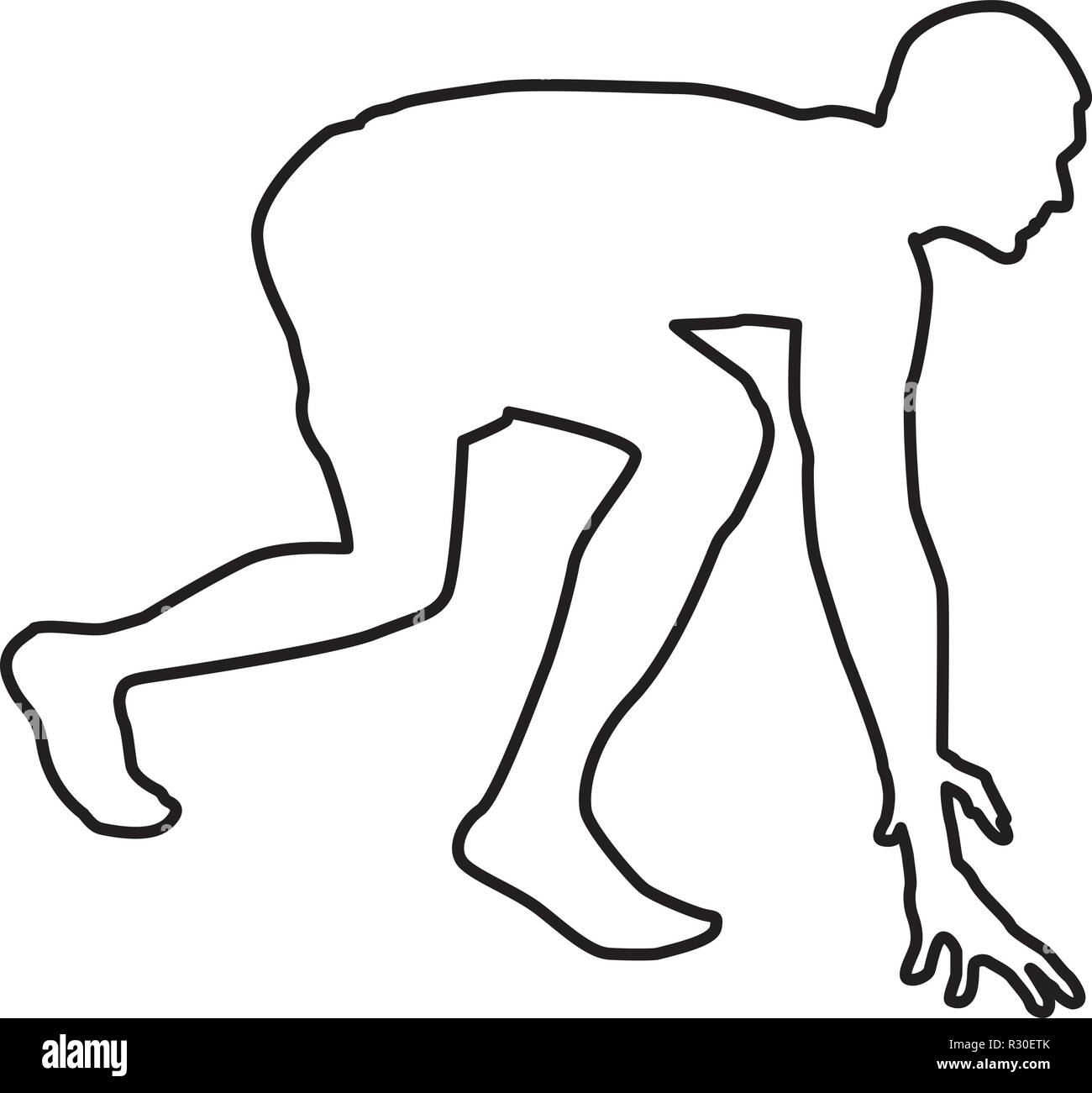 Sprinter silhouette runner start Stock Vector Images - Alamy