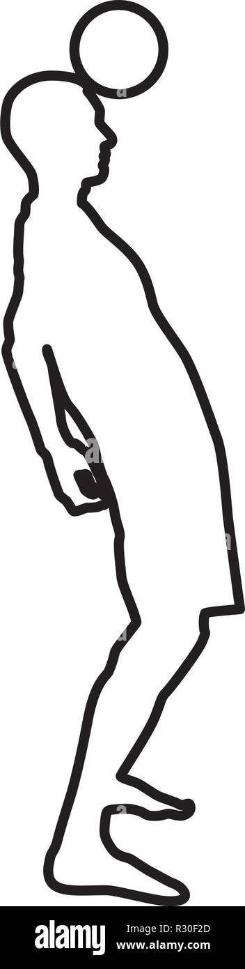 Soccer player hitting the ball head silhouette headbutt icon black ...