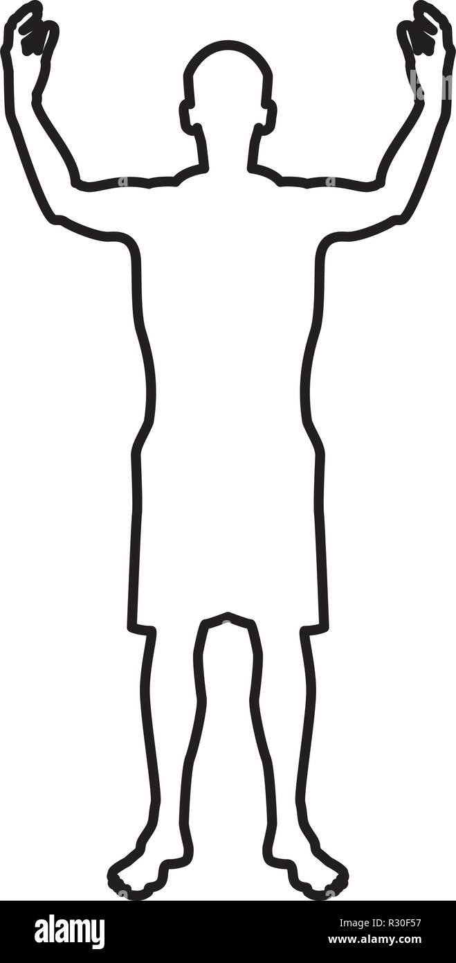 Man happy meet anyone silhouette Meeting joy concept front view icon ...