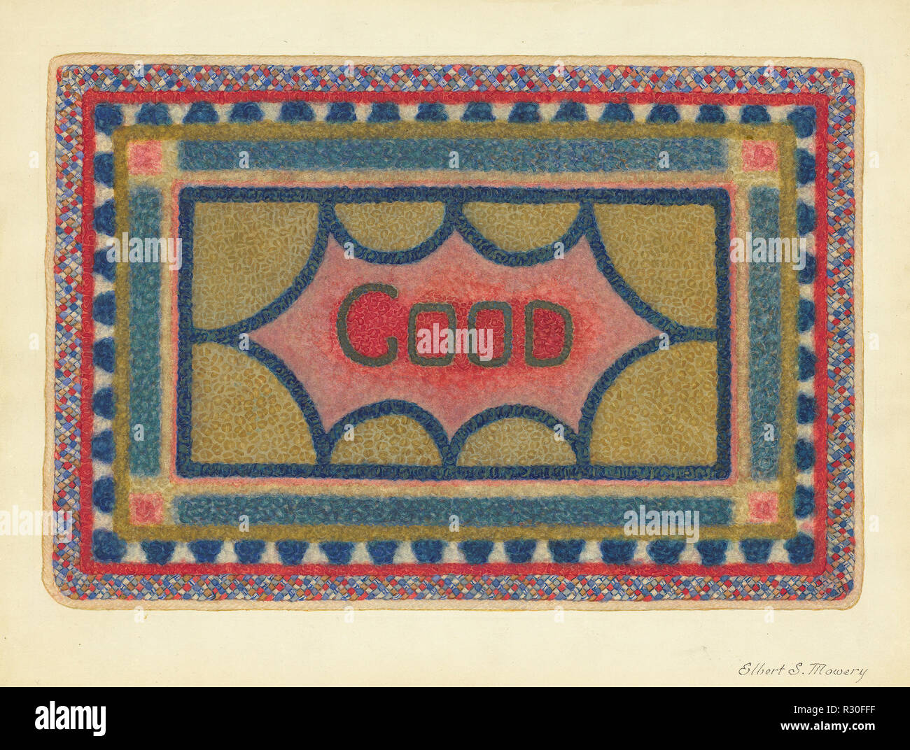 Shaker Rug. Dated: c. 1937. Dimensions: overall: 27 x 35 cm (10 5/8 x ...