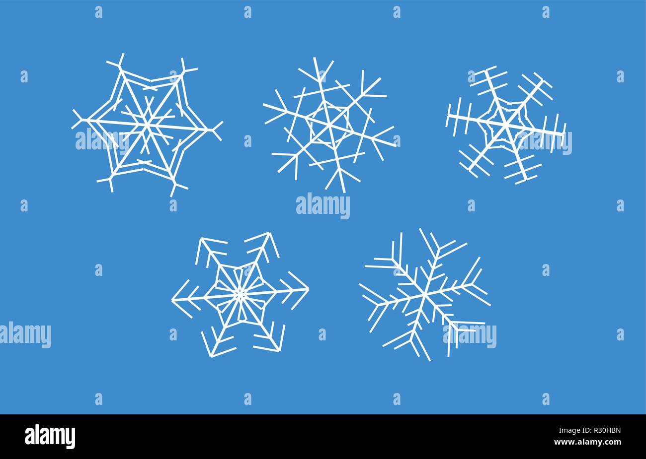 Set snowflakes icons on Stock Vector Images - Alamy